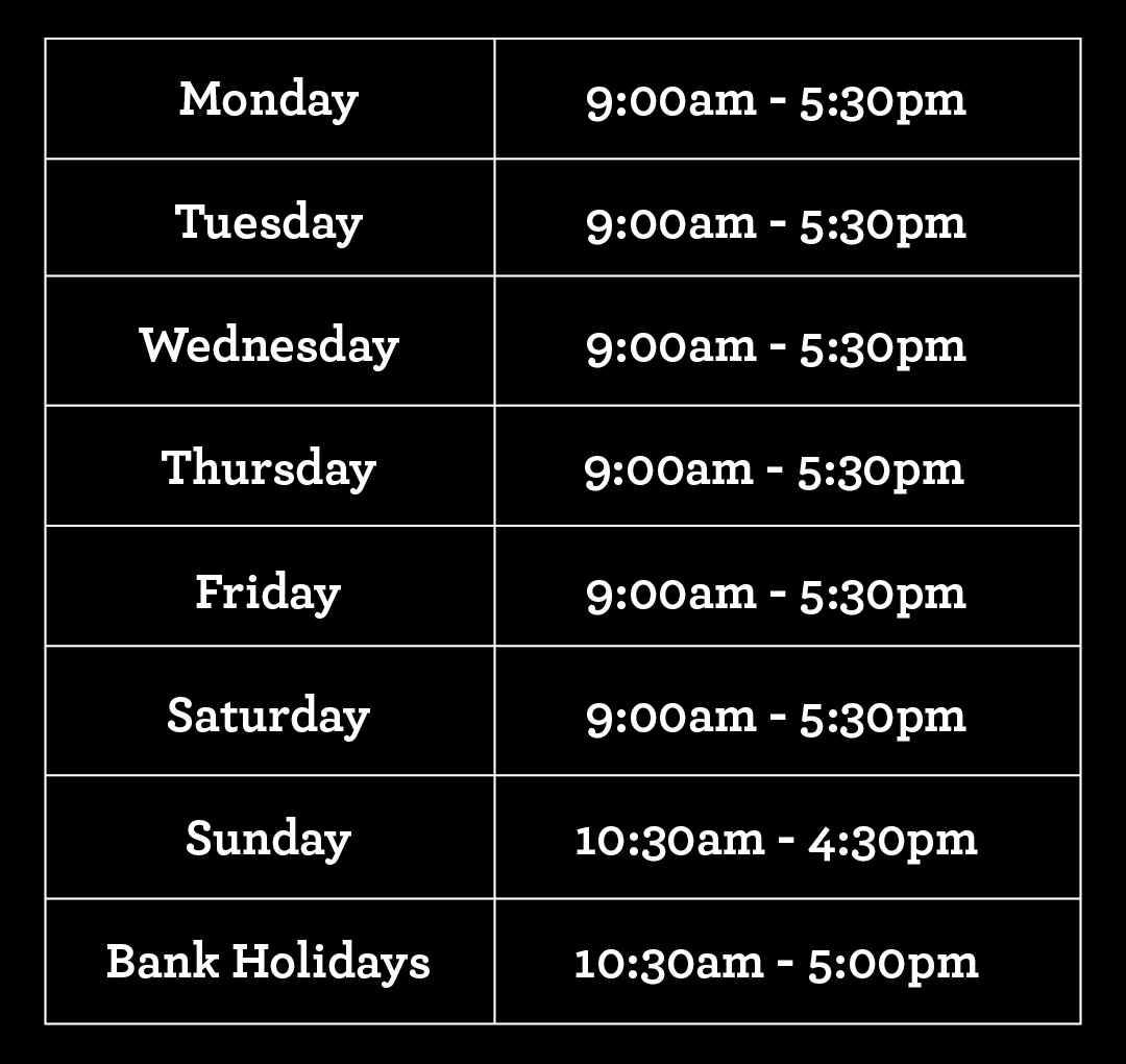 Opening Times - The Square Camberley